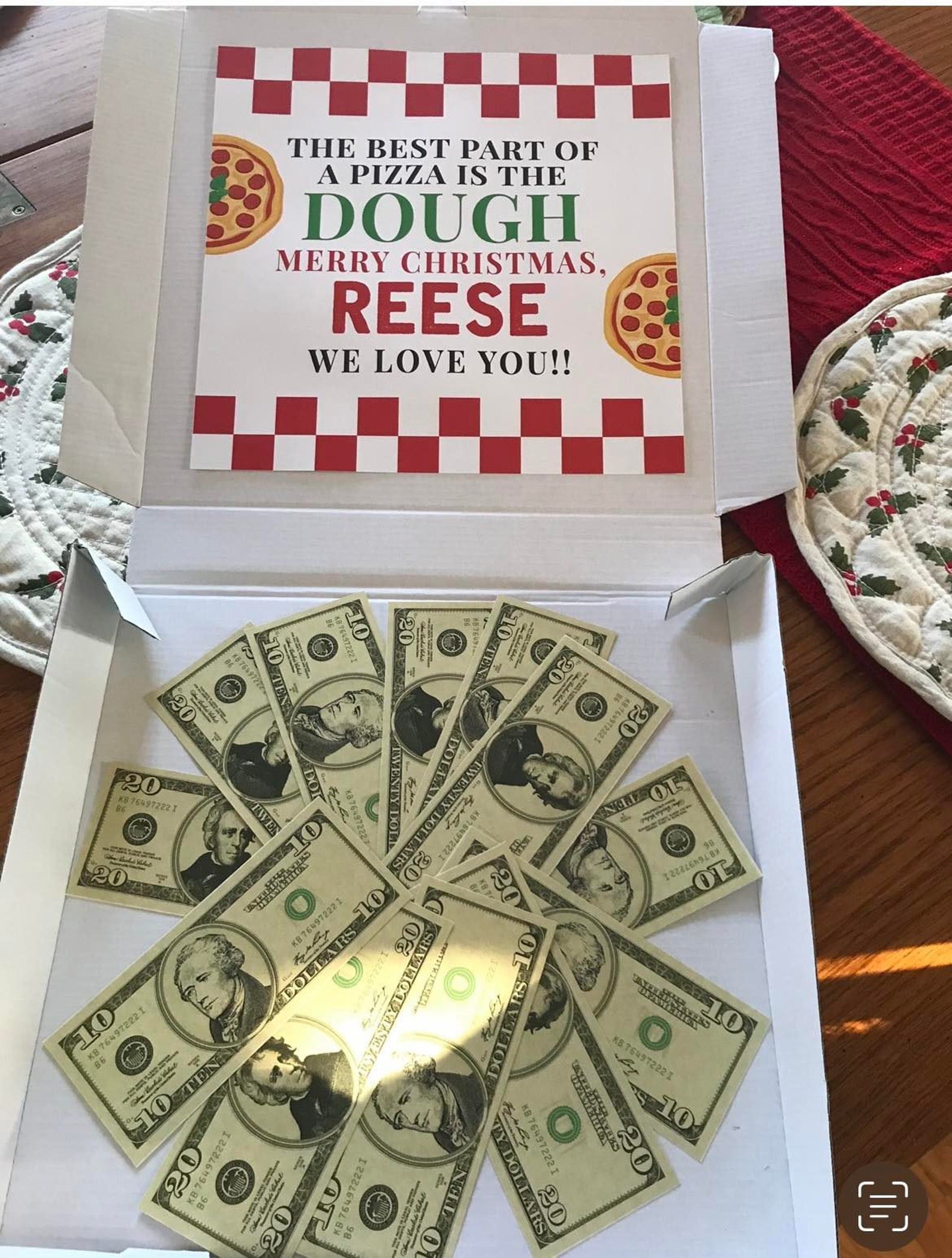 Pizza Box Money Gift Personalized With Name Ready Made Pizza - Etsy
