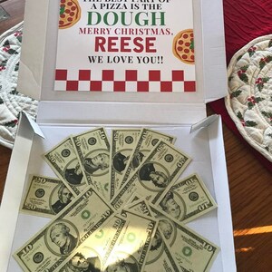 Pizza Box Money Gift Personalized With Name Ready Made Pizza - Etsy