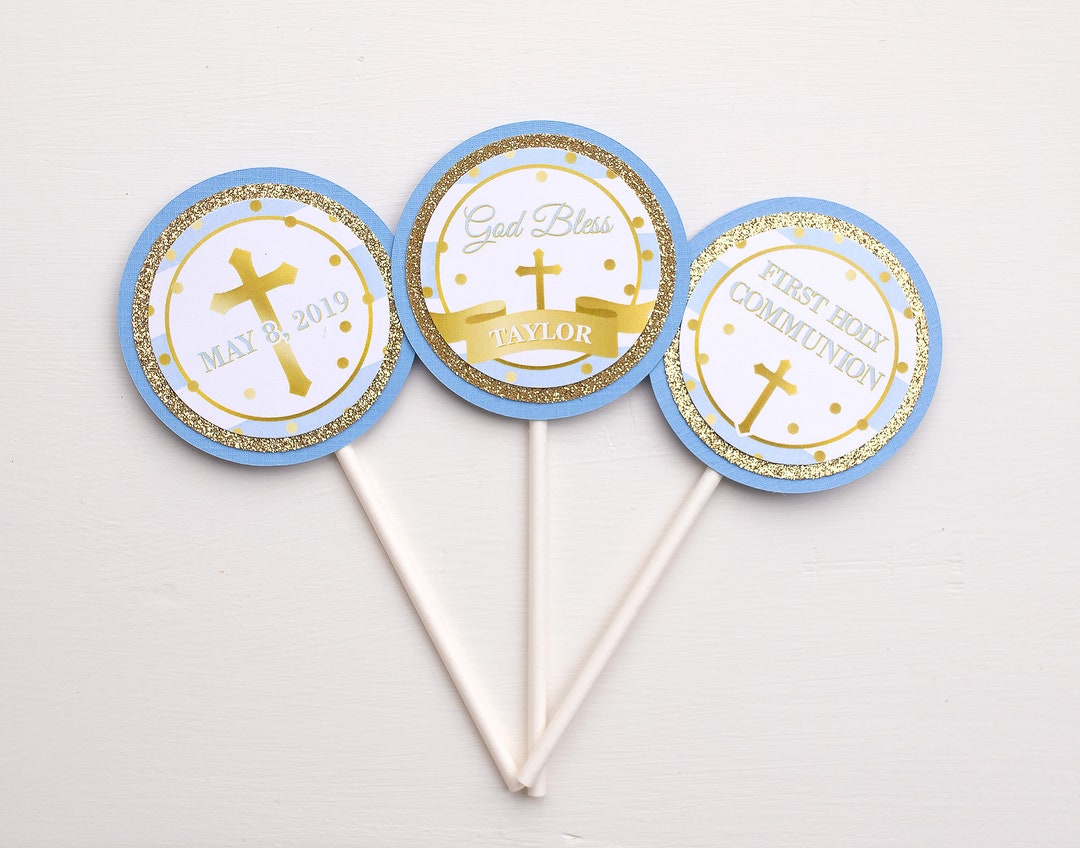 First Communion Cupcake Topper, First Communion Decoration, First ...