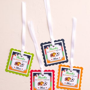 All Star Sports Birthday Party, Sports Favor Tags, Football, Basketball ...