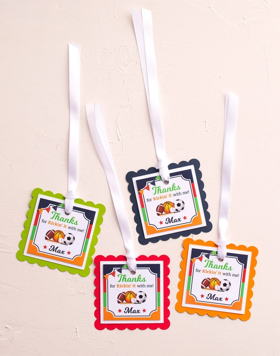 Paper & Party Supplies DIGITAL DESIGN Sports Party Sports Party Tags ...