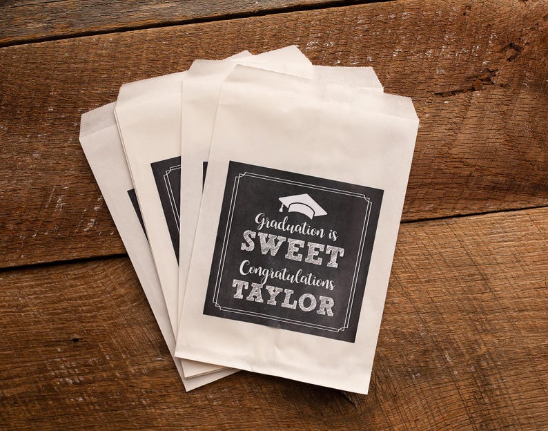 Treat Bags for Graduation Celebration, Personalized With Name - Etsy