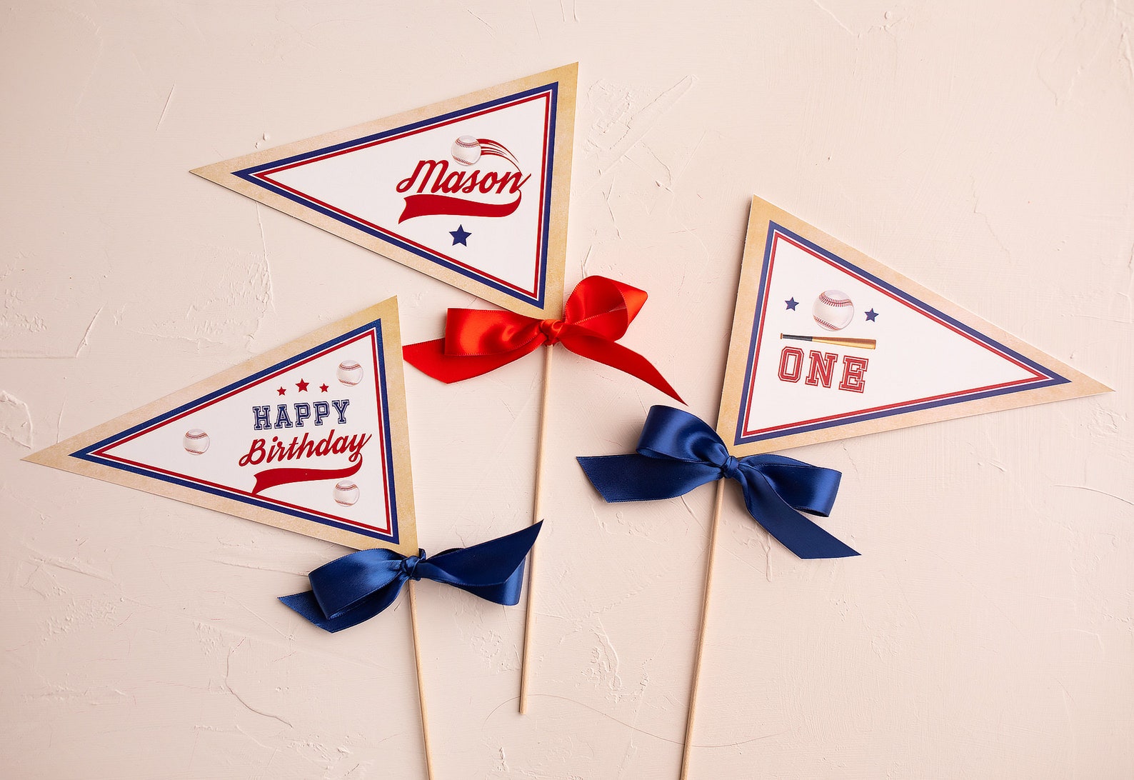 Baseball Centerpiece, Pennant Flag Centerpiece Sticks, Little Slugger ...