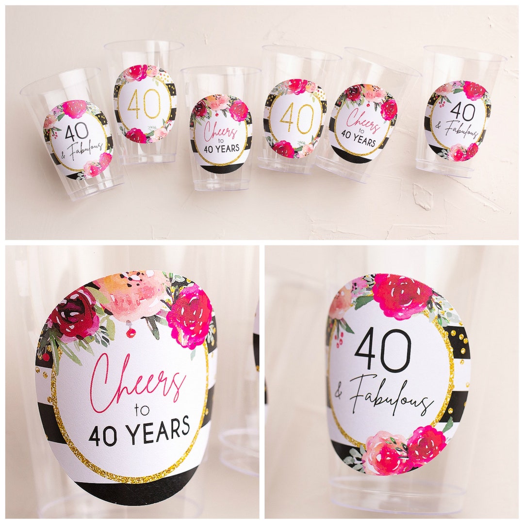 40th Birthday Party, Birthday Cups, Party Glass, Wine Glass, Beer Cup ...