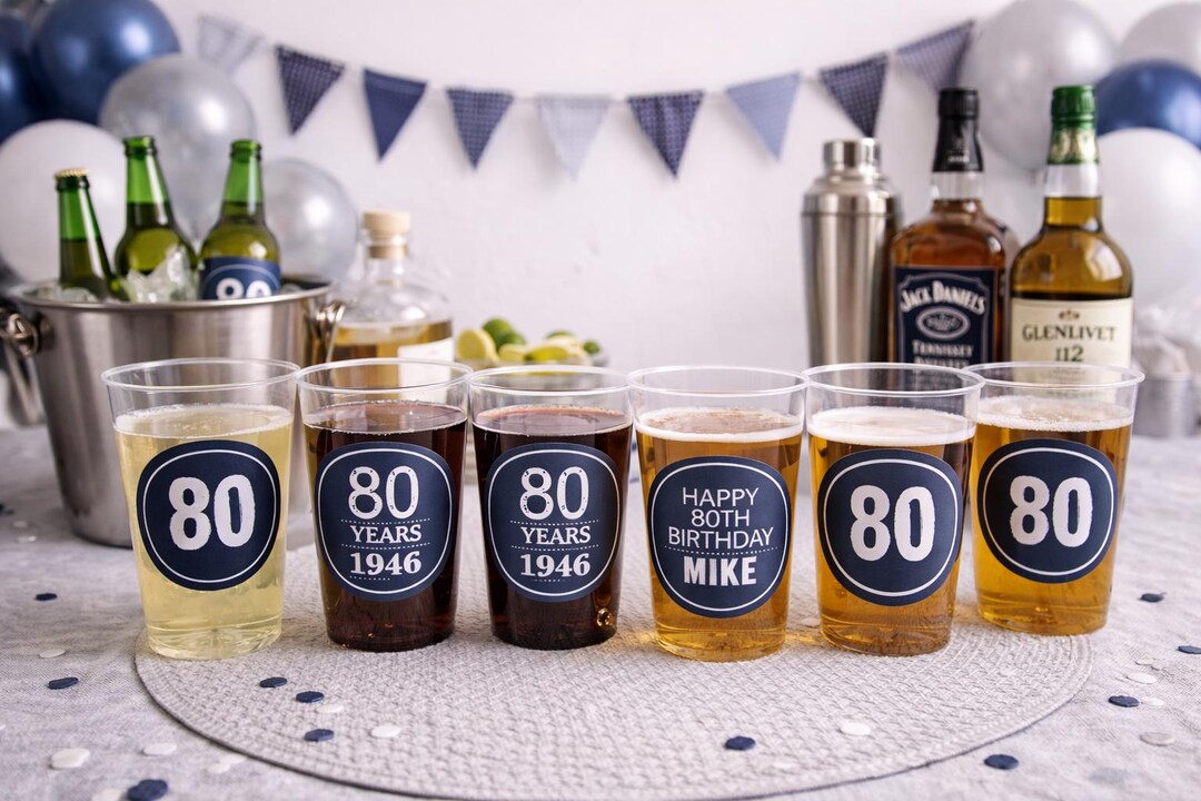 Party Cups for 80th Birthday Party Celebration, ANY AGE - Fully ...