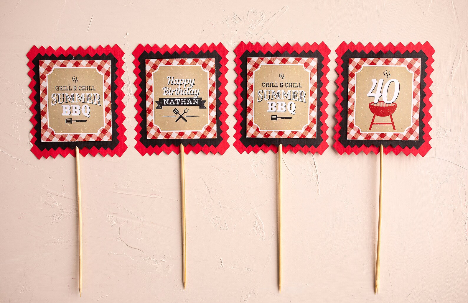 BBQ Birthday Centerpiece, Beer Centerpiece, Centerpiece Sticks ...