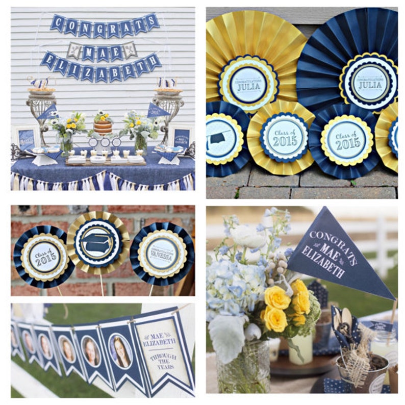 Graduation Pennant Flag Centerpiece Sticks, Personalized, Any School ...