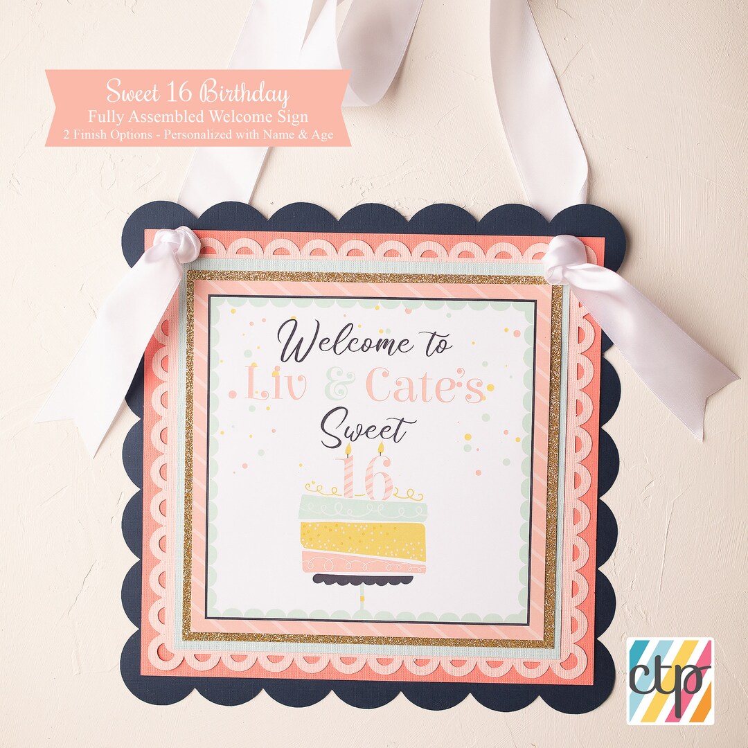 Sweet 16 Sign, Welcome Sign, Birthday Decorations, Teen Girl Birthday ...