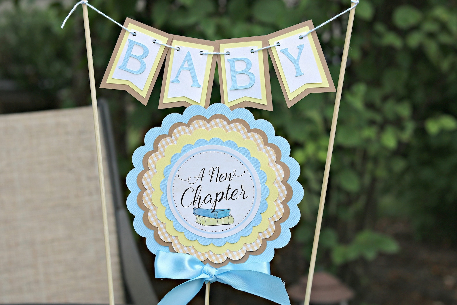 Book Baby Shower Cake Topper A New Chapter Book Themed - Etsy