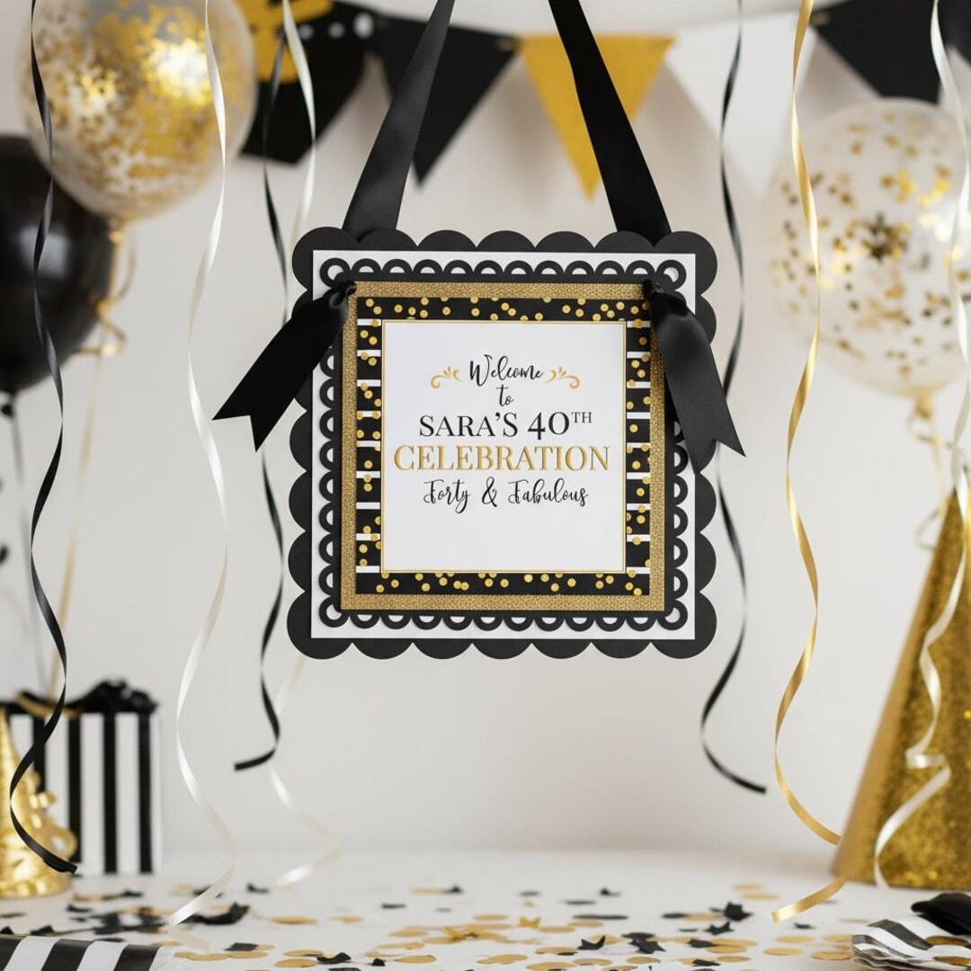 Hanging Welcome Sign for Adult Milestone Birthday, Personalized With ...