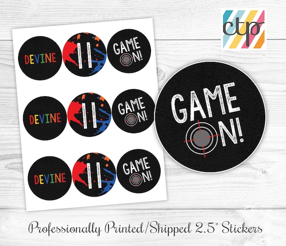 Personalized Stickers, Paintball Theme, Birthday Party Favor Labels ...