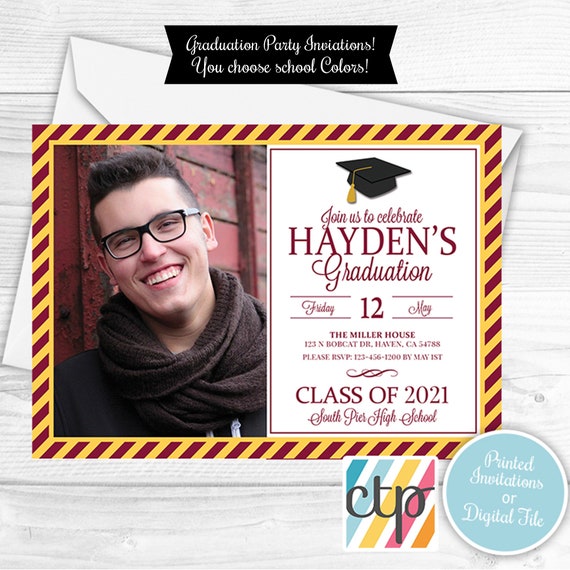 Graduation Invitation, Graduation Party Decorations, Son, by Charming ...
