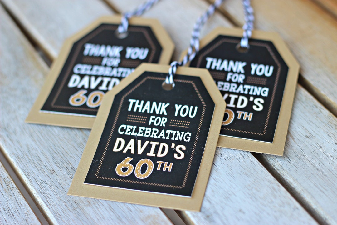 60th Birthday Favor Tags, Cheers to 60 Years, Milestone Party ...