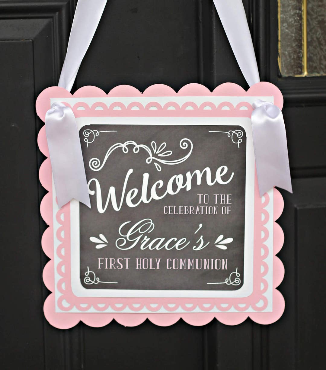 First Communion Welcome Sign, Baptism, Religious Door Sign, Religious ...