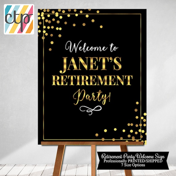 Retirement Party Decorations, Retirement Welcome Sign, Personalized ...