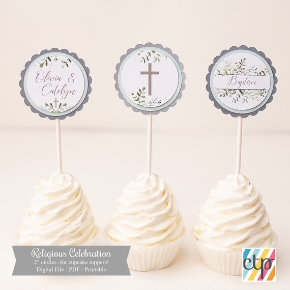 Digital Download, Printable, First Communion Cupcake Topper, First ...