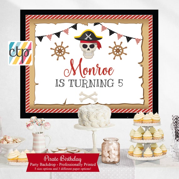 Pirate Backdrop, Pirate Sign, Birthday Decorations, Pirate Party ...