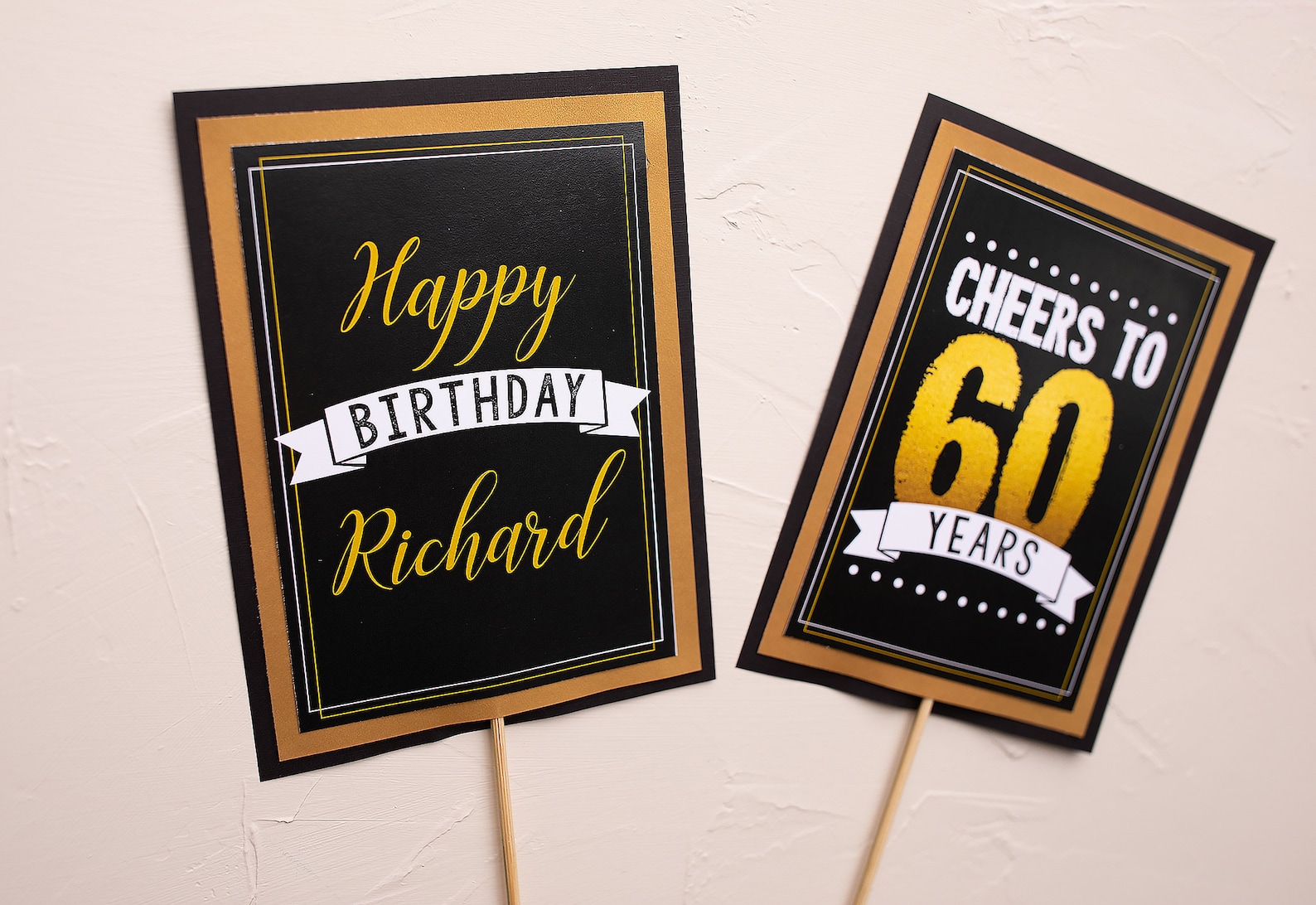 60th Birthday Centerpiece, Beer Labels, Milestone Birthday Decorations ...