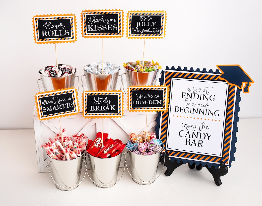 Graduation Candy Labels, Graduation Candy Bar Sign, Candy Buffet ...