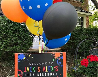 PAINTBALL PARTY FAVOR Tags Paintball birthday decorations