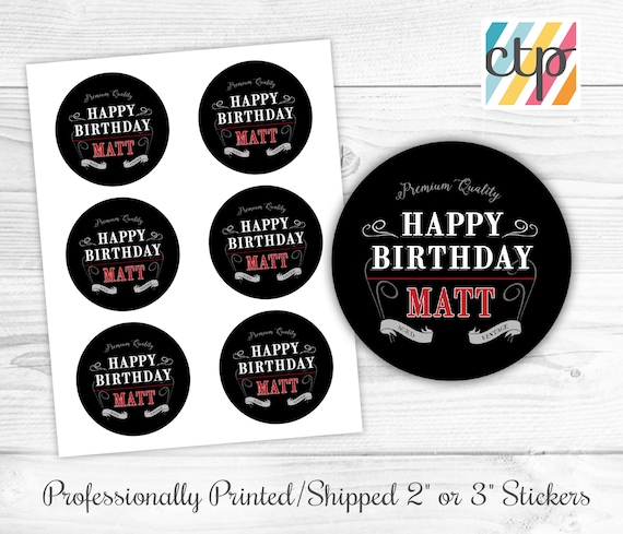 Personalized Glossy 40th Birthday Birthday Party Favor Labels - Vintage ...