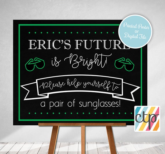 Graduation Future Is Bright, Grad Sunglasses Sign, Class of 2023, Black ...