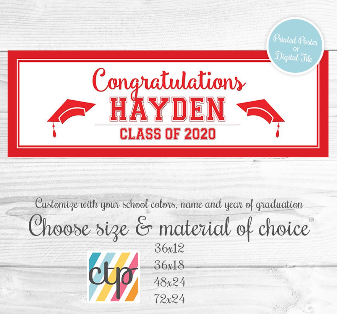 GRADUATION BANNER, Graduation Party Decorations, Congrats Grad Banner ...