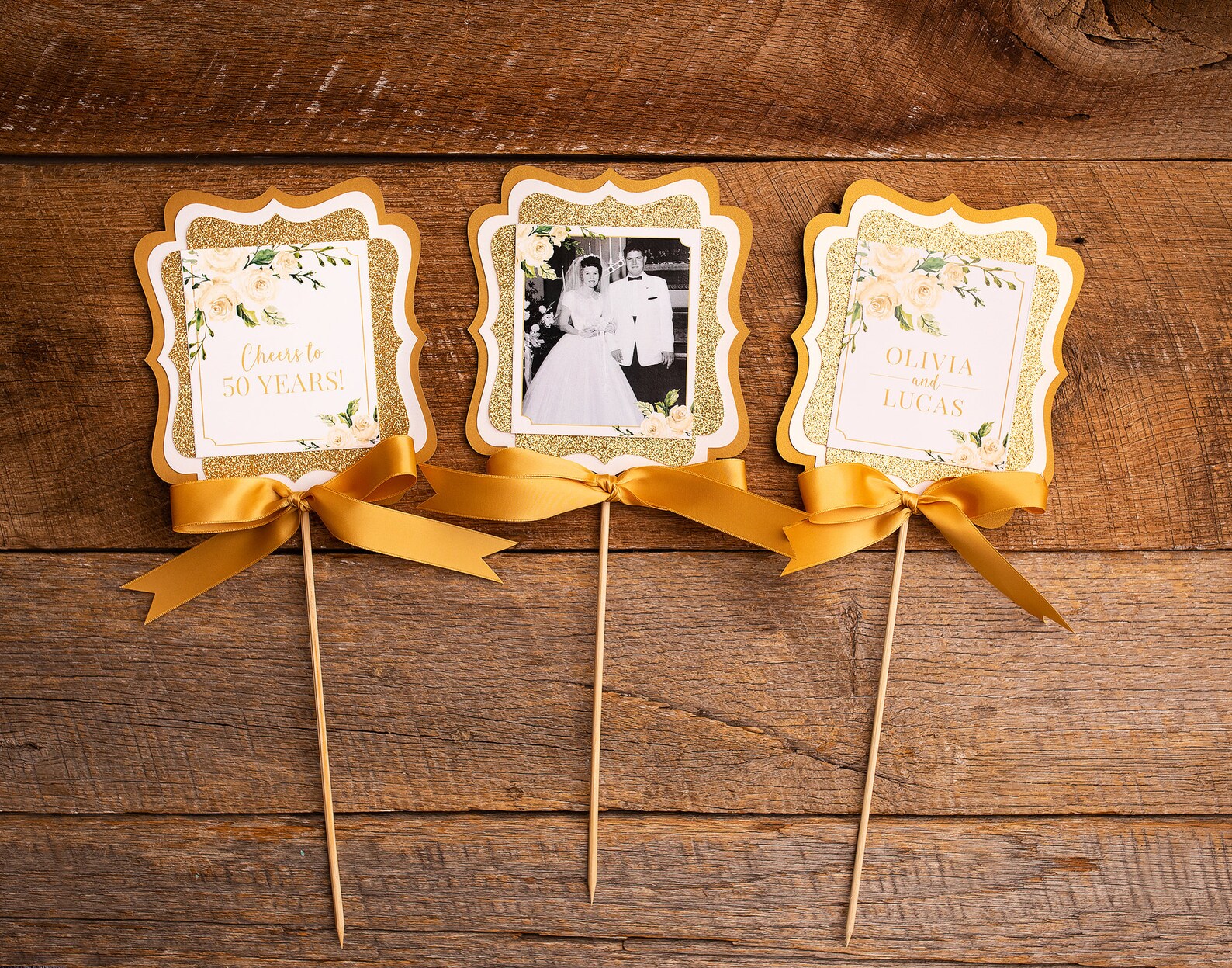 Golden Anniversary Centerpiece 50th Anniversary Party Etsy