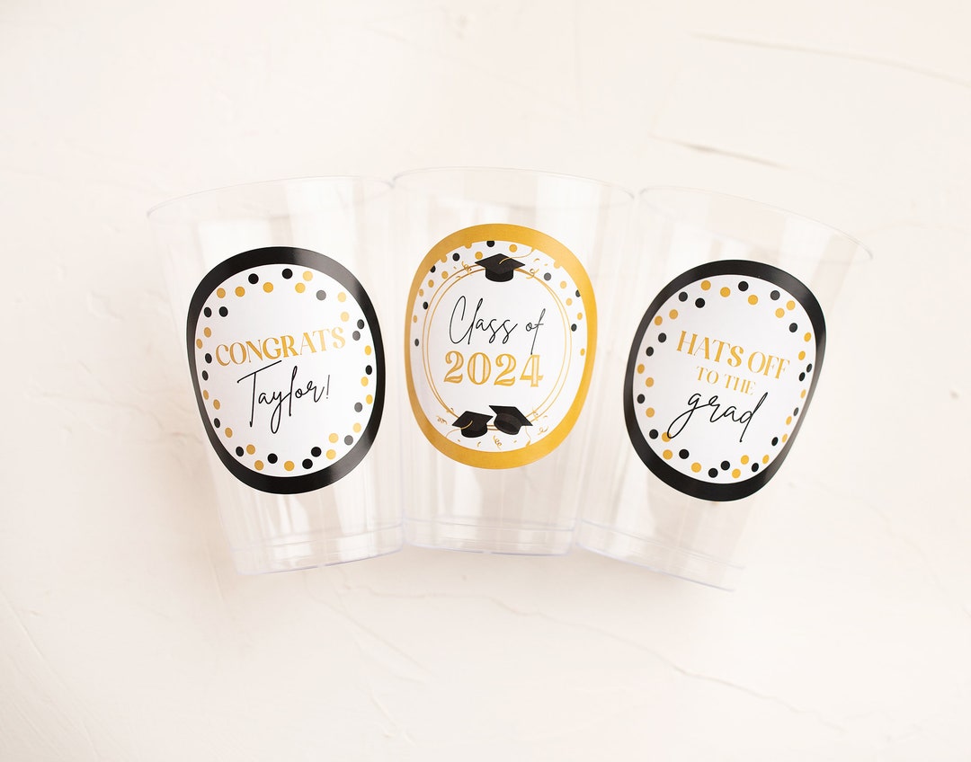 Graduation Party Cups, Personalized Plastic Cups, Custom Party Cups ...