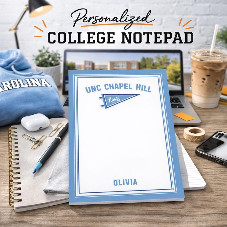 College Notepad - Personalized With Name, University Name, Mascot and ...