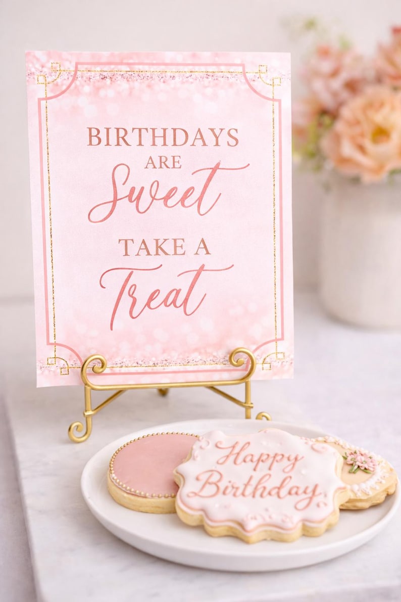 Birthdays Are Sweet Grab A Treat Sign for Woman's Birthday - Any Age ...
