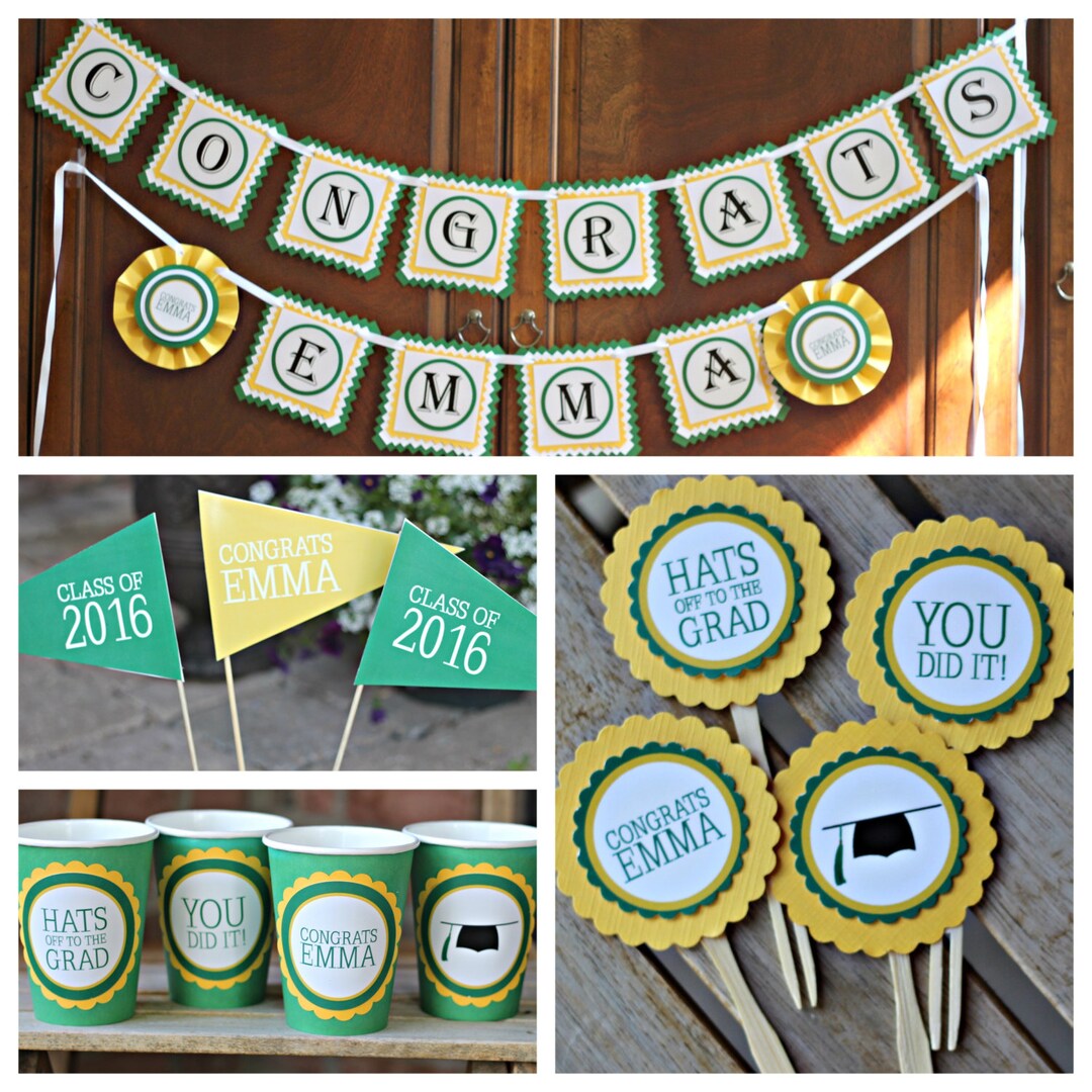 GRADUATION PARTY DECORATIONS, Graduation Banner, Graduation Centerpiece ...
