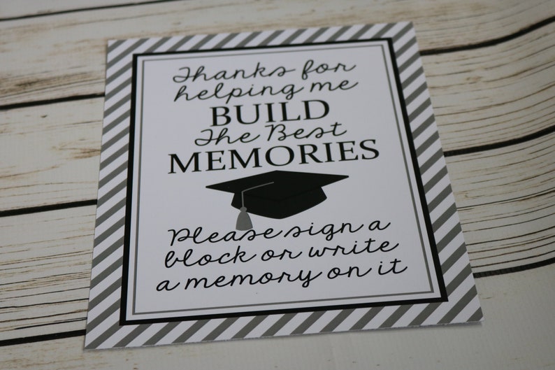 GRADUATION BLOCK SIGN Jenga Sign Building Memories | Etsy