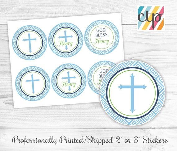 Personalized Glossy Religious Theme Birthday Party Favor Labels - First ...