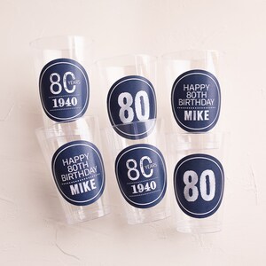 80TH BIRTHDAY PARTY Cups, Cheers to 80 Years, Beer Cups, Wine Glass ...