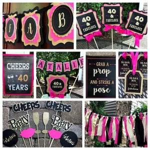 FORTY AND FABULOUS, 40 and Fabulous Favor Tags, 40th Party Favor, 40th ...