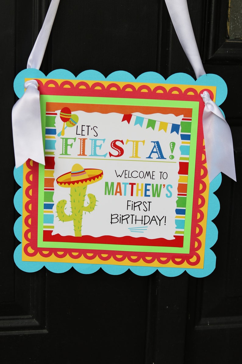 FIESTA BIRTHDAY DECORATIONS Fiesta Welcome Sign Fiesta Door | Etsy