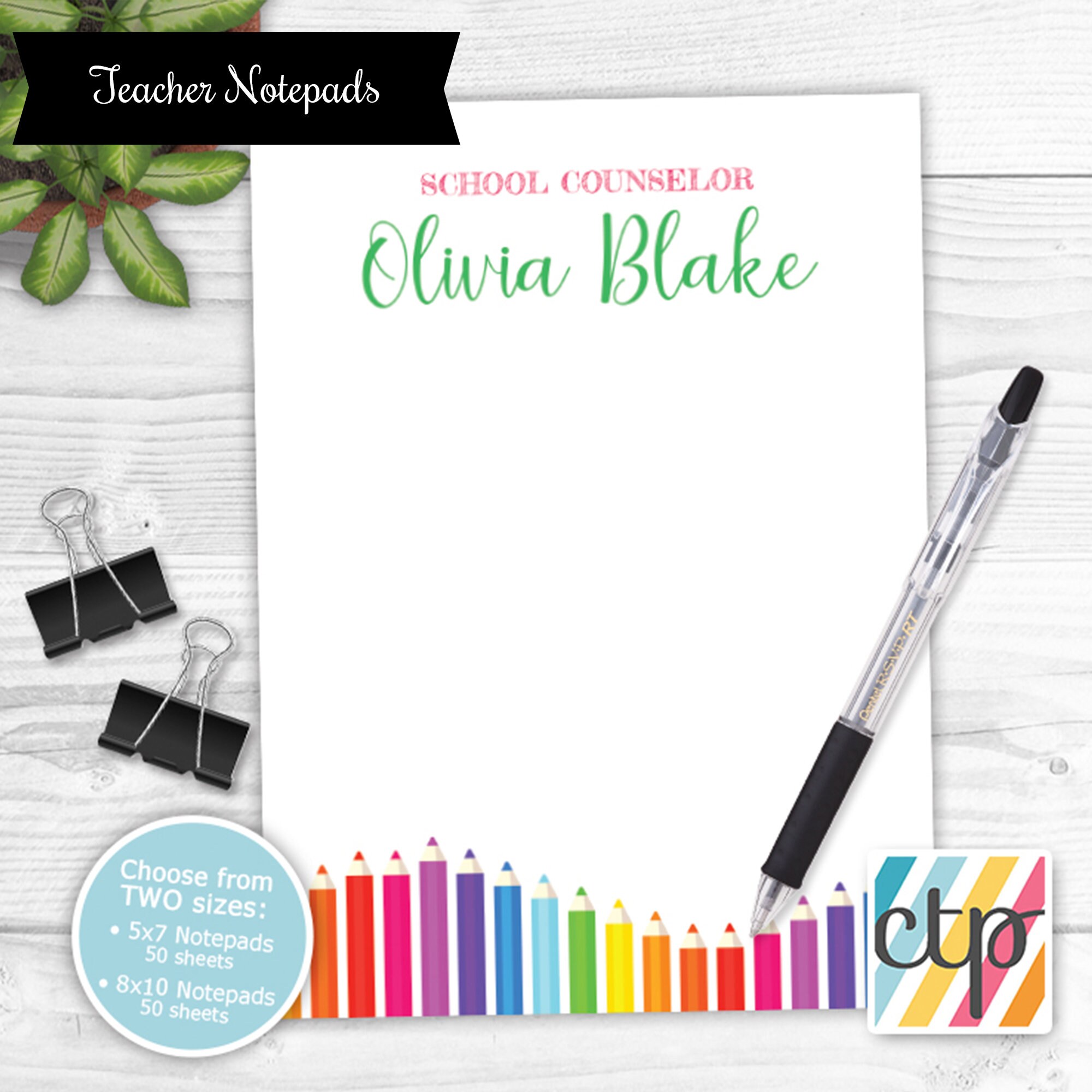 Teacher Notepad Personalized Notepad Teacher Appreciation | Etsy