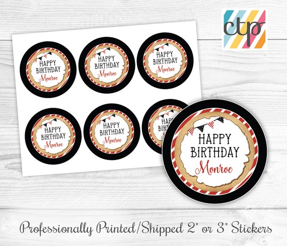 Personalized Glossy Pirate Theme Birthday Party Favor Labels - Pirate ...