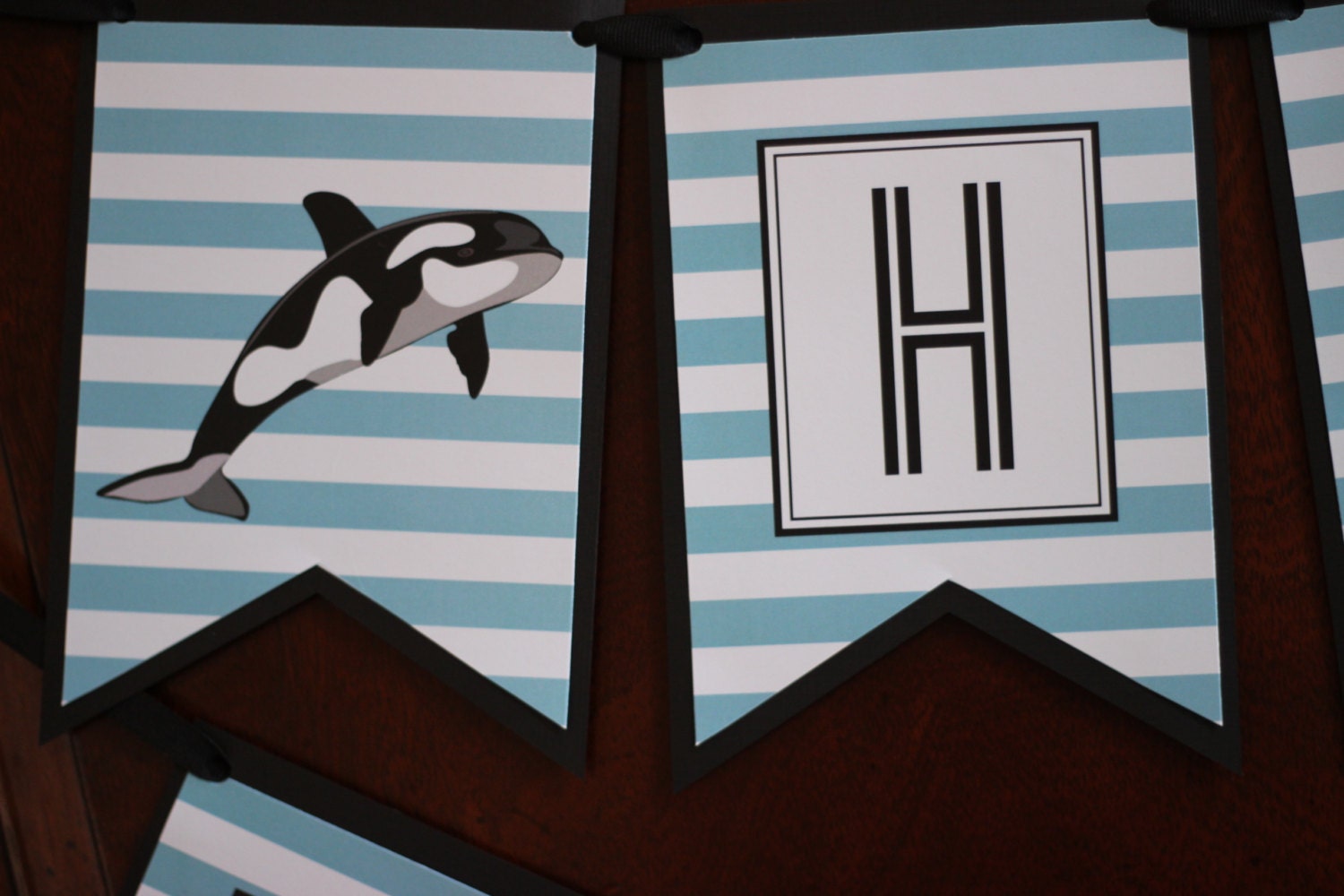 ORCA WHALE DECORATIONS Orca Whale Banner Ocean Birthday | Etsy
