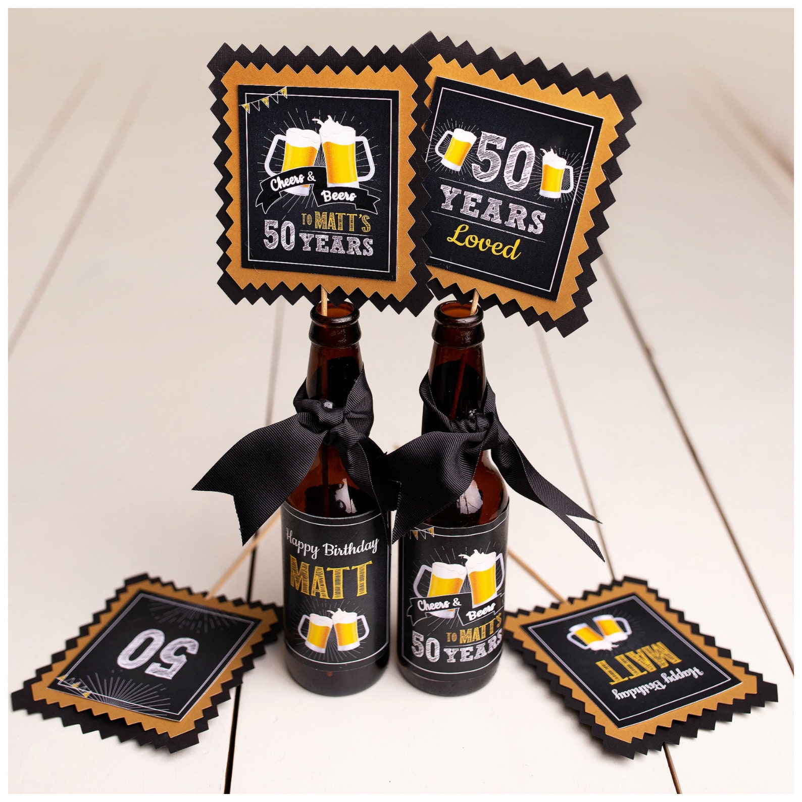 50th Birthday Centerpiece, Beer Centerpiece, Centerpiece Sticks, 50th ...