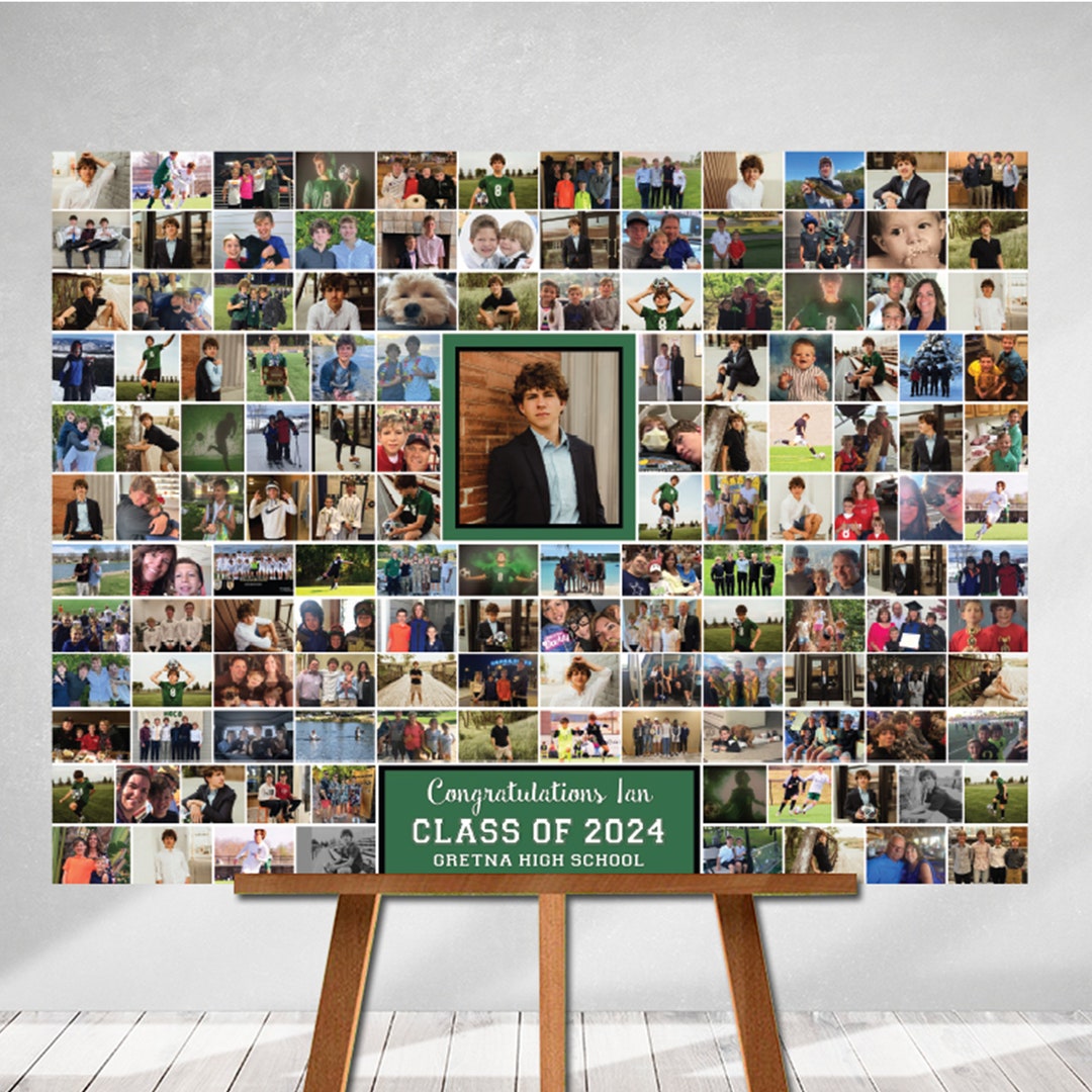 Personalized Graduation Gift, Grad Photo Collage, Class of 2025 Party ...