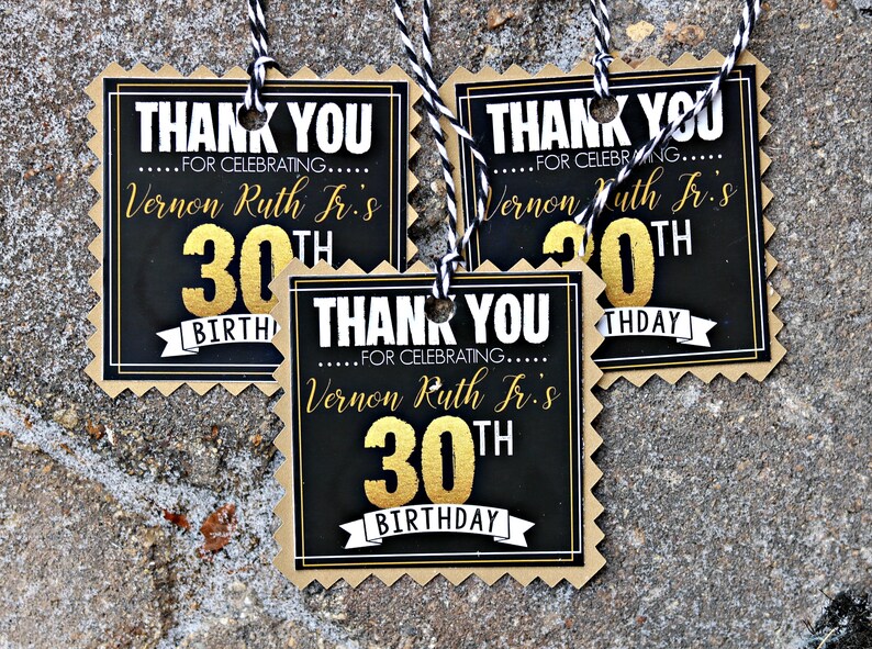 30TH BIRTHDAY PARTY Favor Tags 30th Birthday Favor Vintage - Etsy