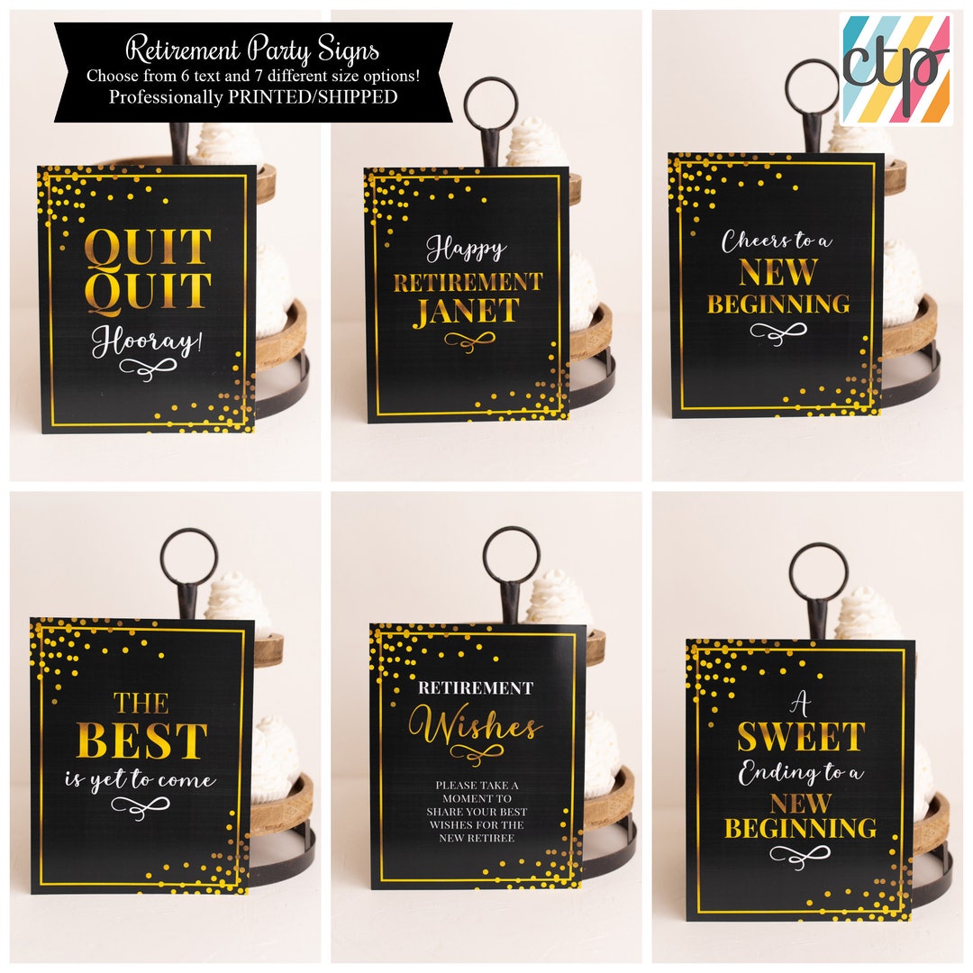 Retirement Party Decorations, Retirement Celebration Party Signs ...