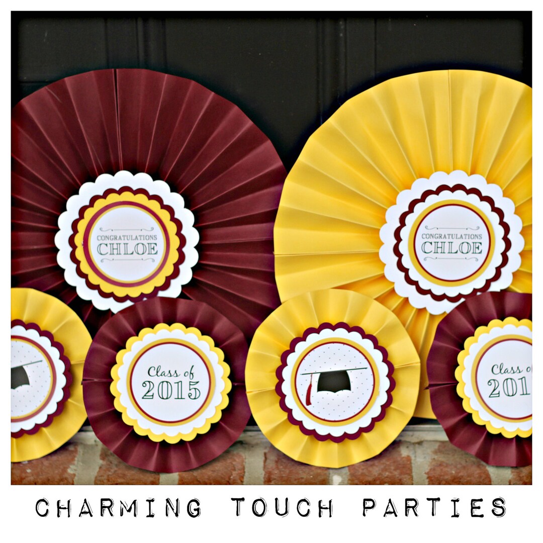 Graduation Party Decorations, Paper Fans, Backdrop, Daughter Graduation ...