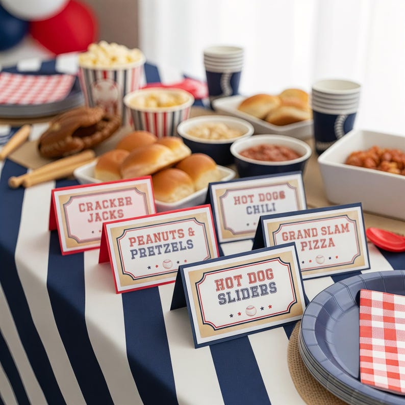 Food Tents for Baseball Themed Birthday Celebration - Etsy
