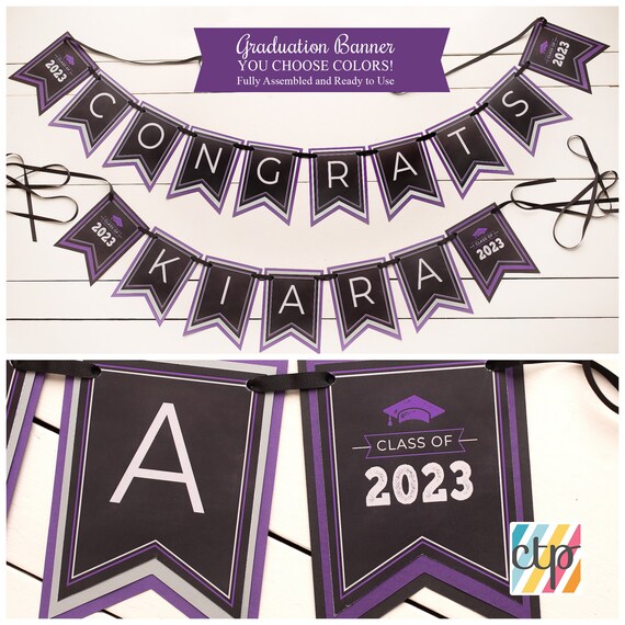 Graduation Party Decorations, Personalized Graduation Banner, Custom ...