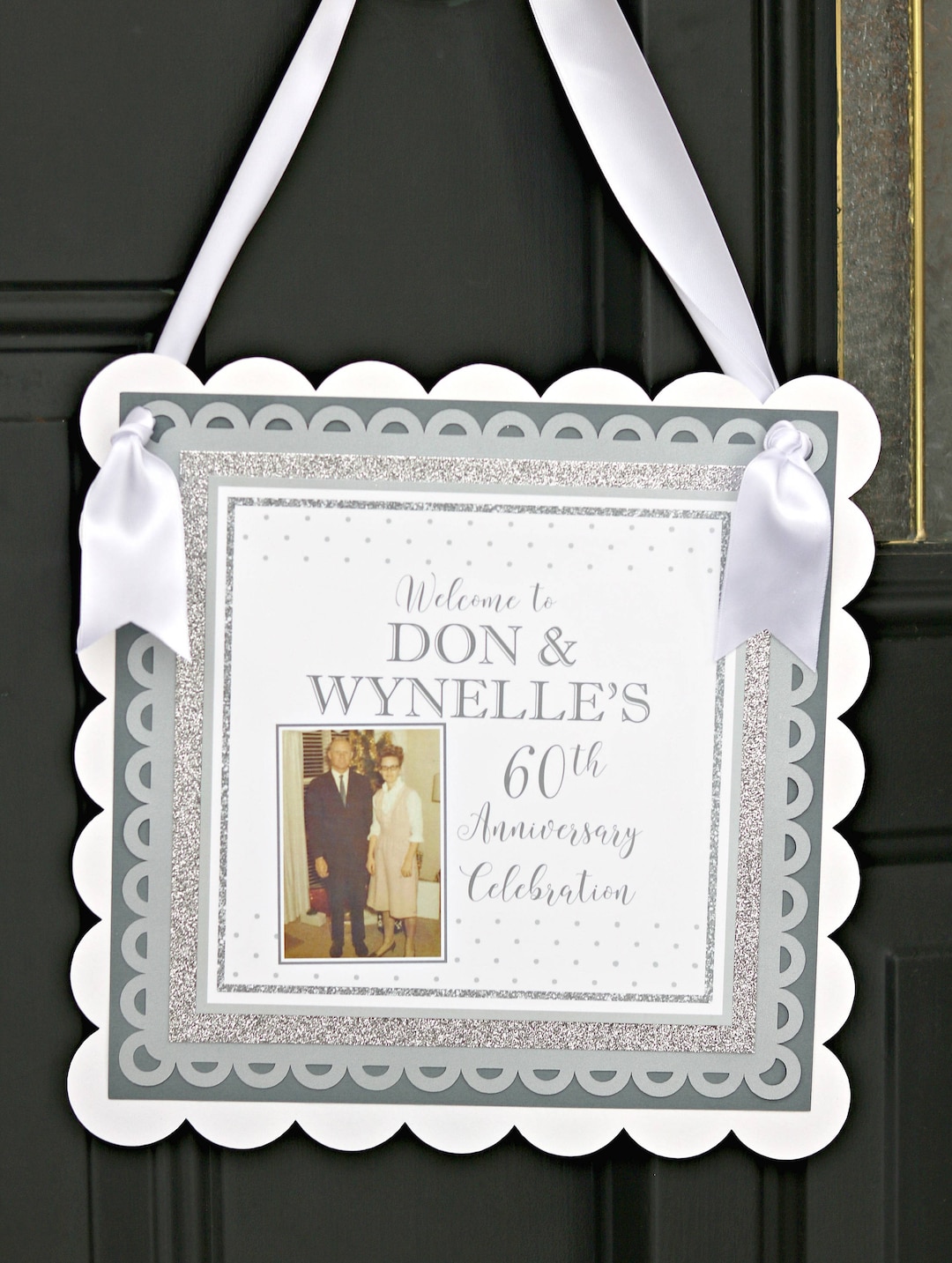 DIAMOND JUBILEE Welcome Sign, Door Sign, 60th Wedding Anniversary ...