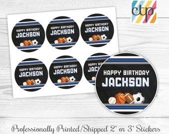 Sports Birthday Party Sticker Labels, Sports Party Labels, Sports Party ...