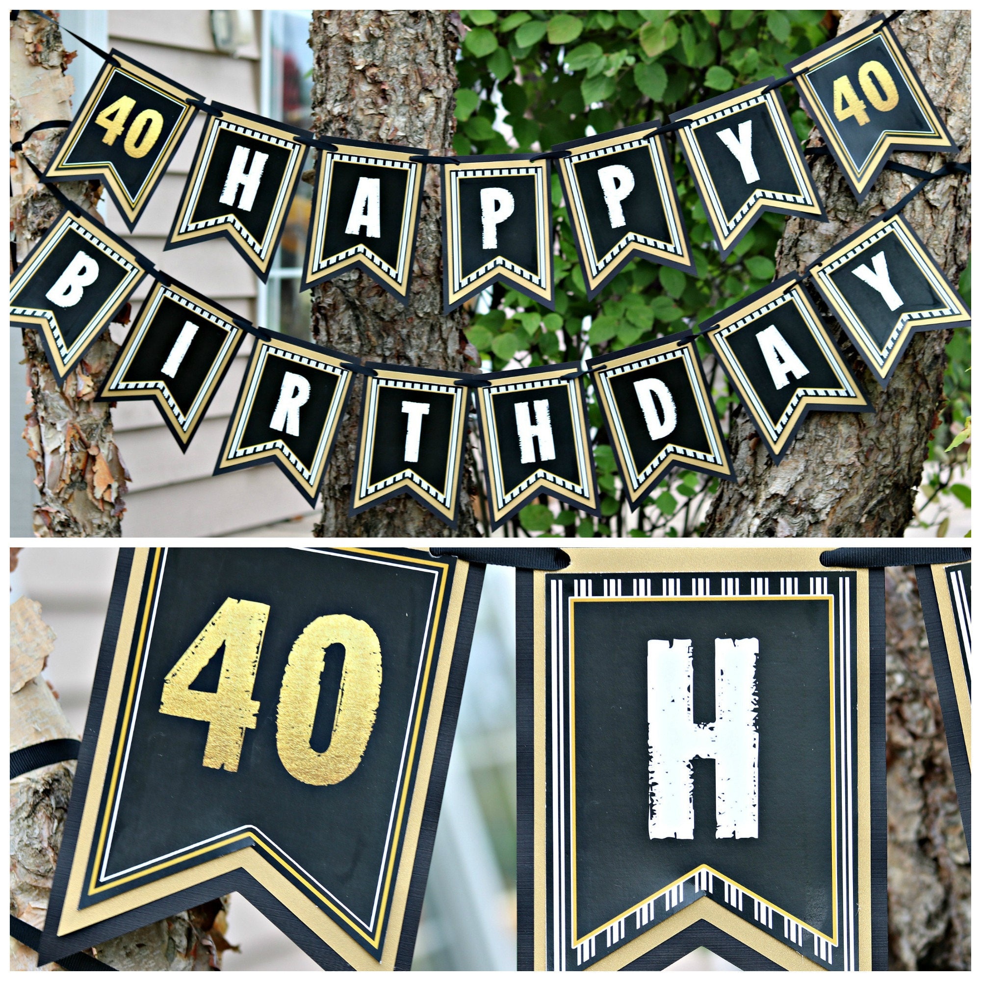 40th Birthday Banner 40th Party Banner 40th Party | Etsy